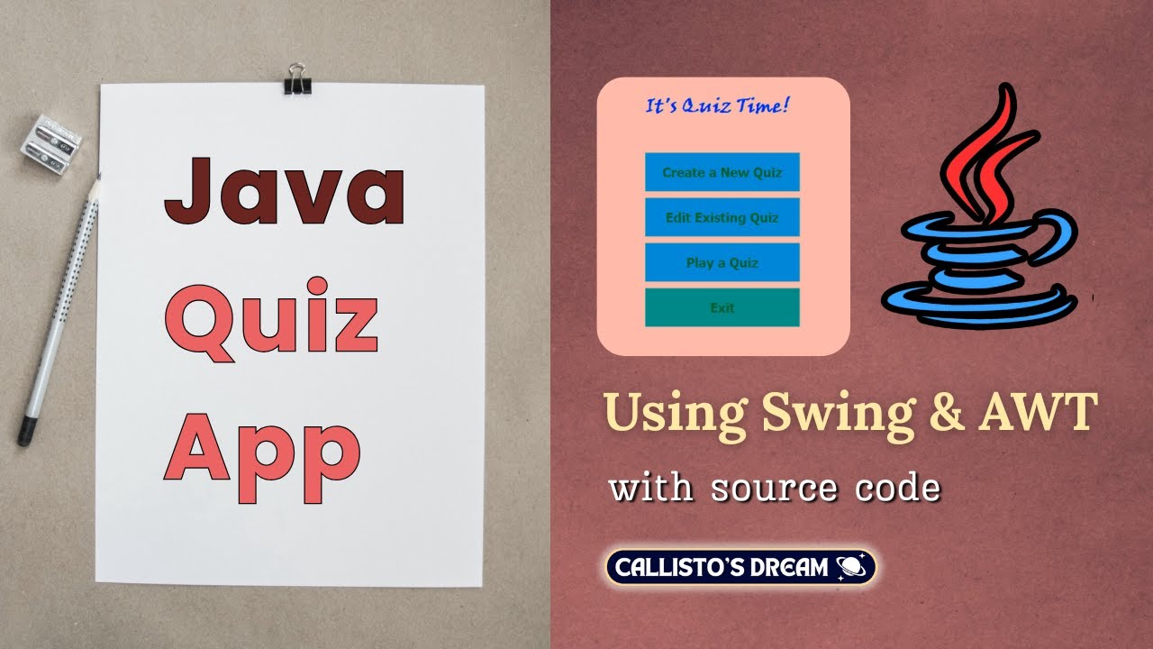Java Quiz App - Full Demo + Source Code (Swing + AWT)