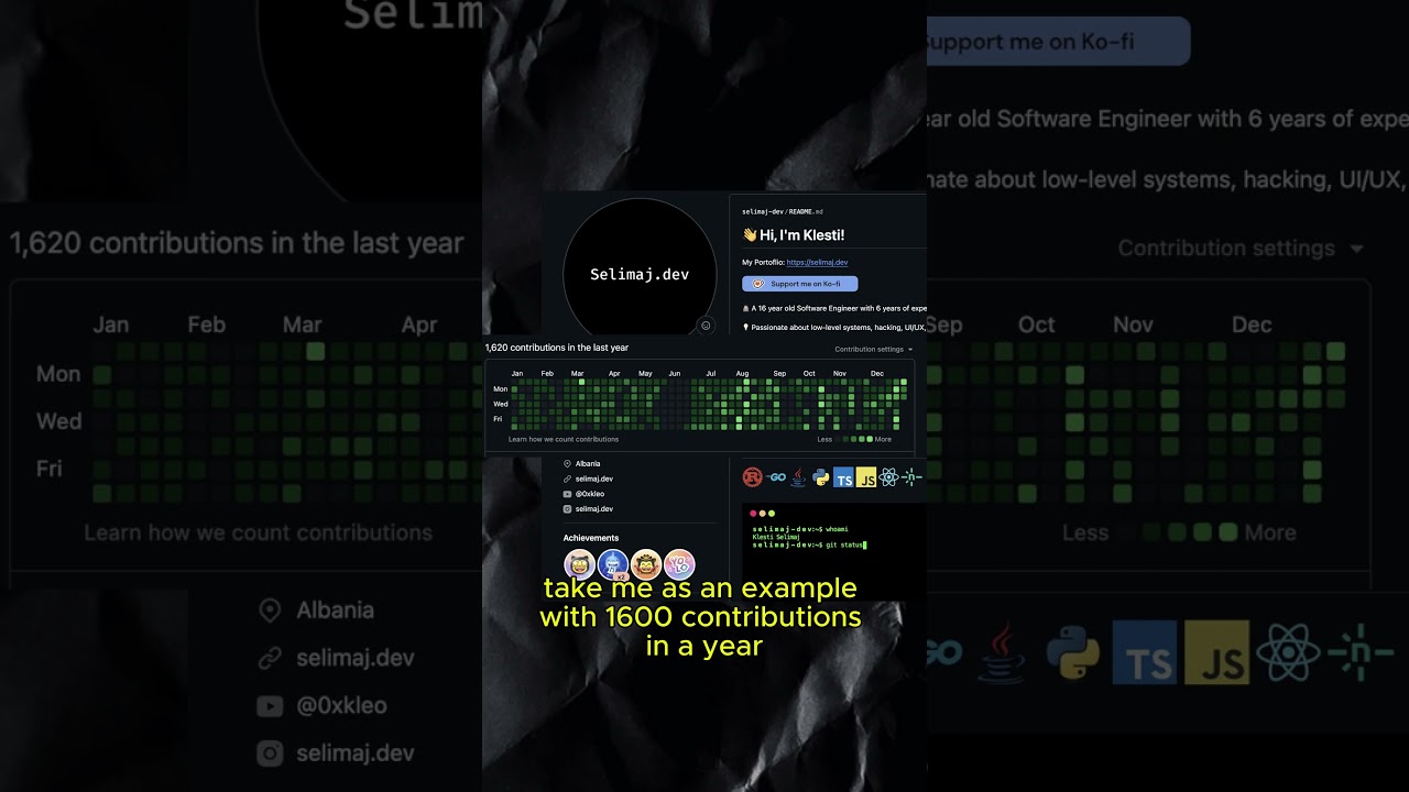 Your GitHub calendar says a lot about you. #developer #productivity #discipline #programming #github