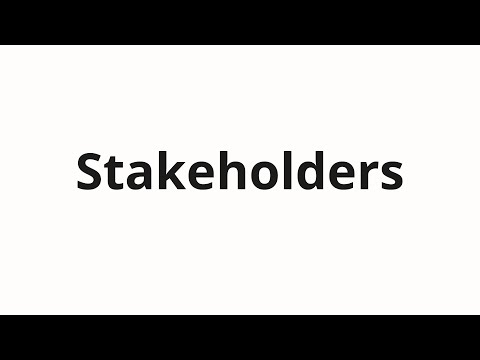 How to pronounce Stakeholders