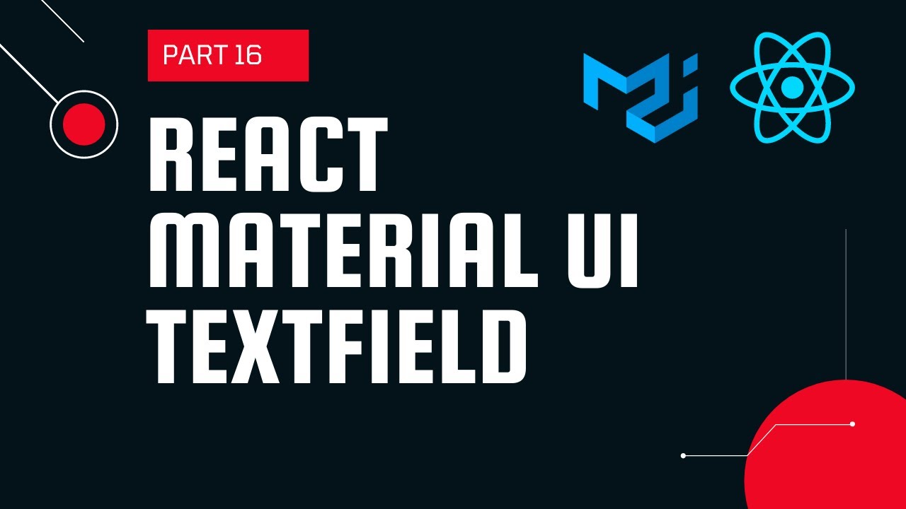 React material UI tutorial 16 : TextField component || Material UI tutorial