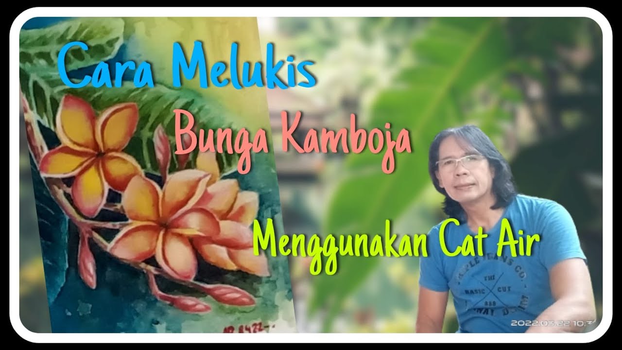 Cara Melukis Bunga Kamboja Menggunakan Cat Air /Frangipani Flower watercolor Tutorial