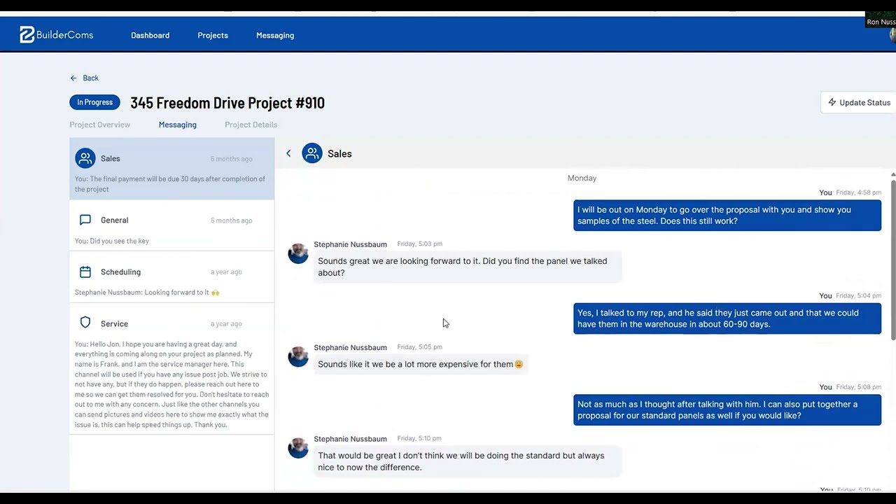 Construction Management Software: How-To Set Up and Use Customer Messaging in BuilderComs
