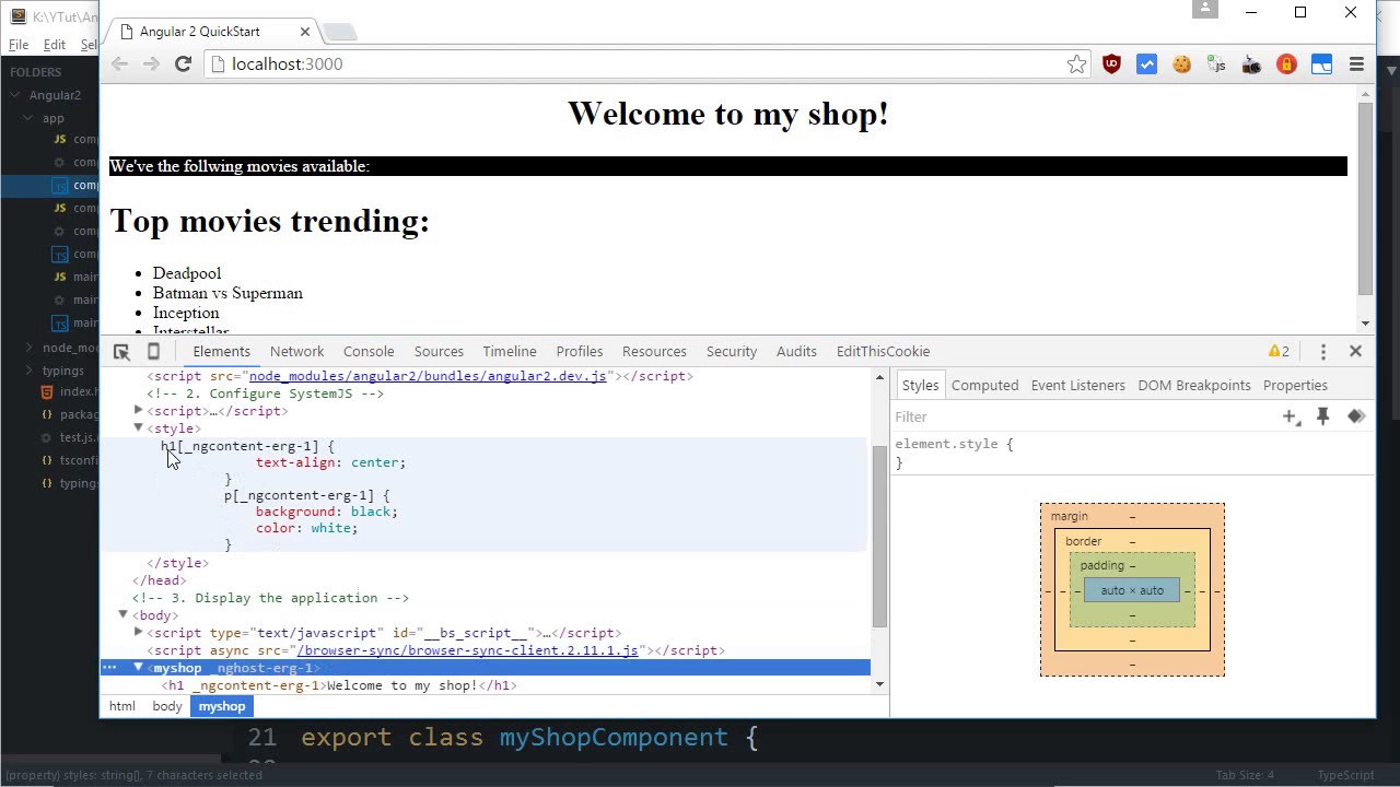 09 Angular 2 Tutorial 9  styles property   YouTube
