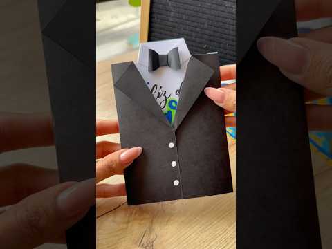 Idea de tarjeta para regalar a papá🕶️🎩💙 #diy #art #fathersday #diadelpadre
