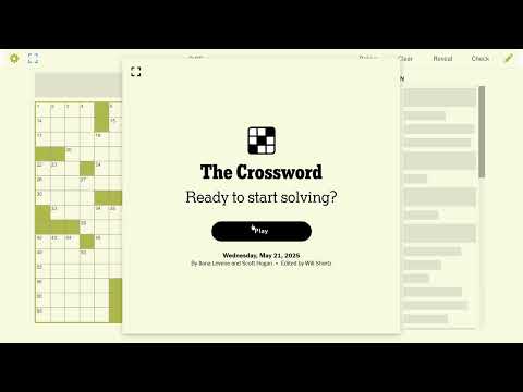 NYT Crossword - Wednesday 5.21.25