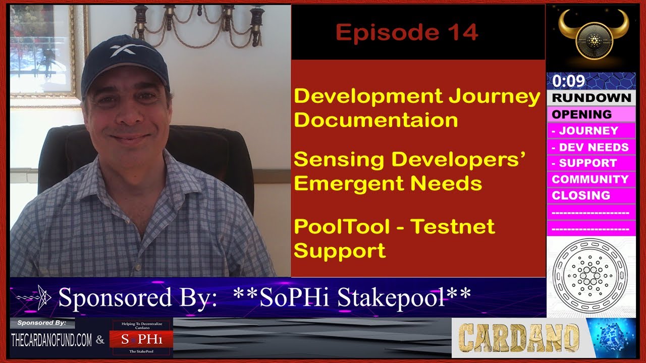 Cardano Sense DC Fund show ep.14 - Today: Journey Documentation, Sensing Dev Needs, and PoolTool.io