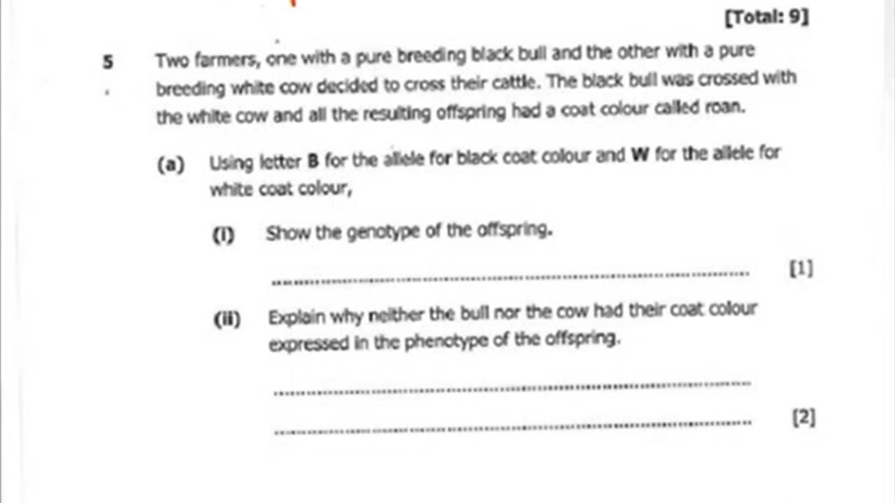 BIOLOGY 2018  P2 QUESTION 5