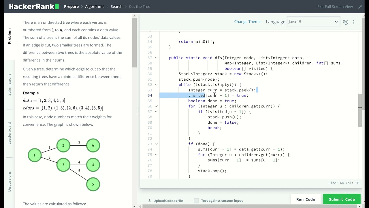 Cut The Tree (Hackerrank)
