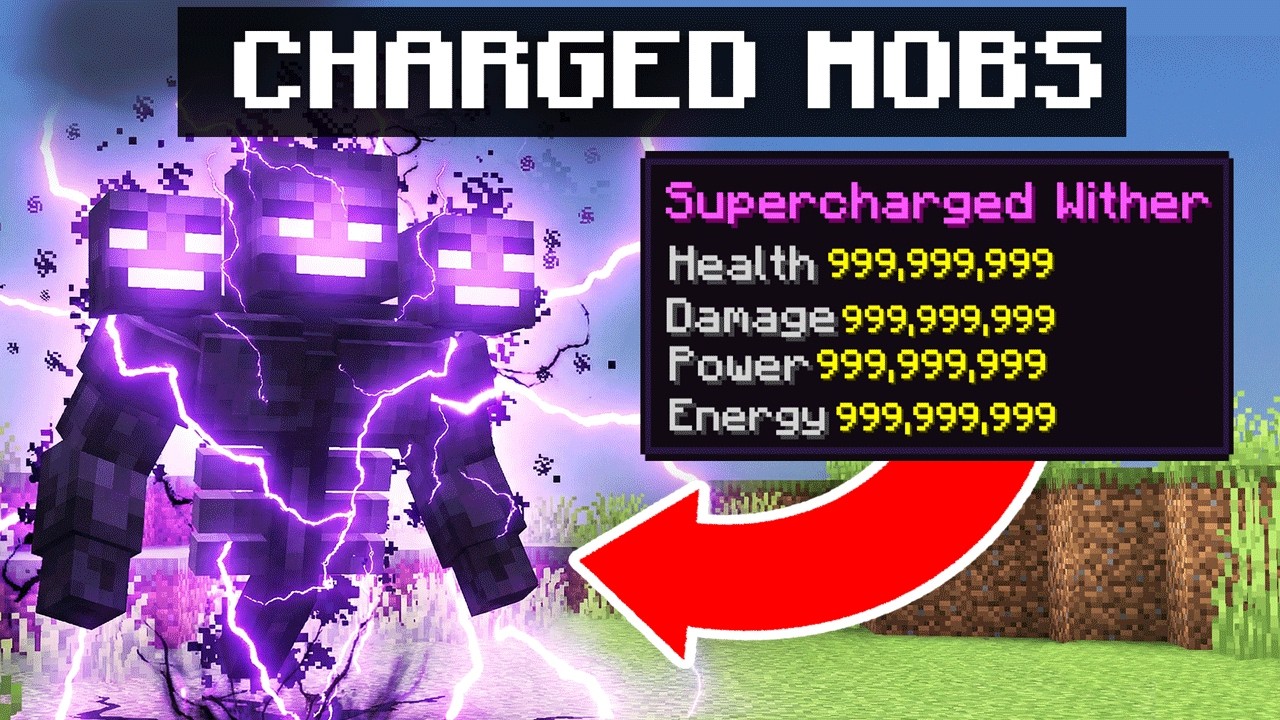 Minecraft BUT Mobs are SUPERCHARGED