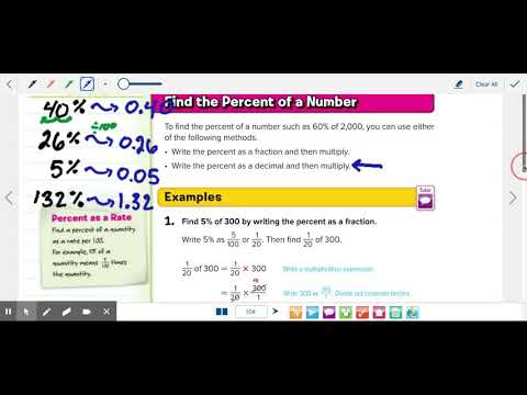 Percent of Numbers Notes 11/16