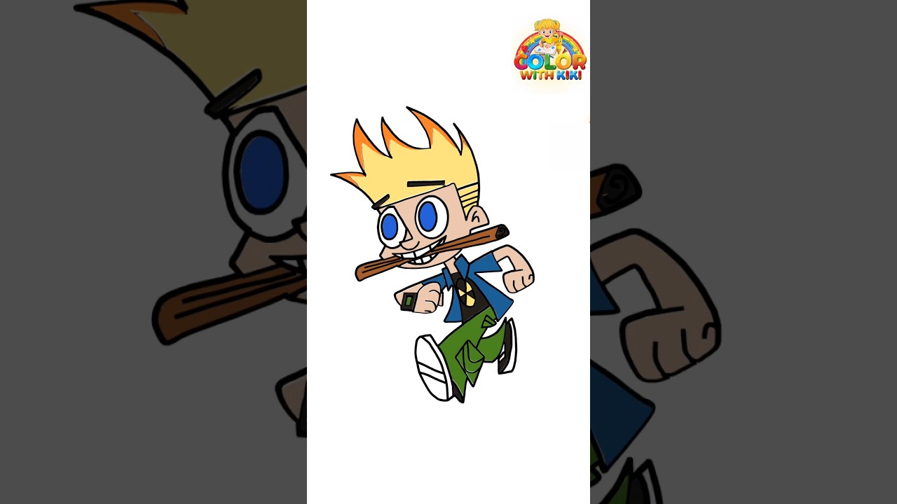 Learn to Draw Young Johnny Test - Drawing and Coloring Tutorial for Kids