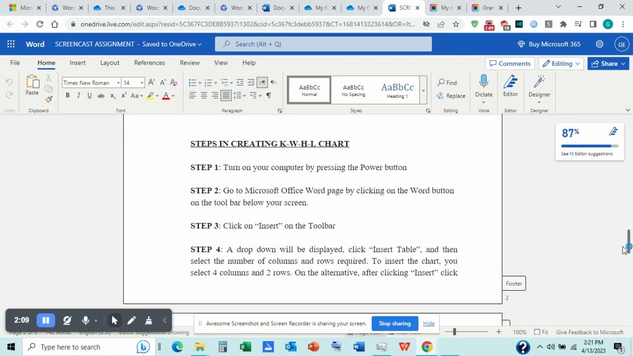 SCREENCAST ASSIGNMENT docx   Microsoft Word Online