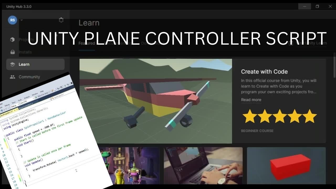 How to make a spinning propeller inside Unity Game engine