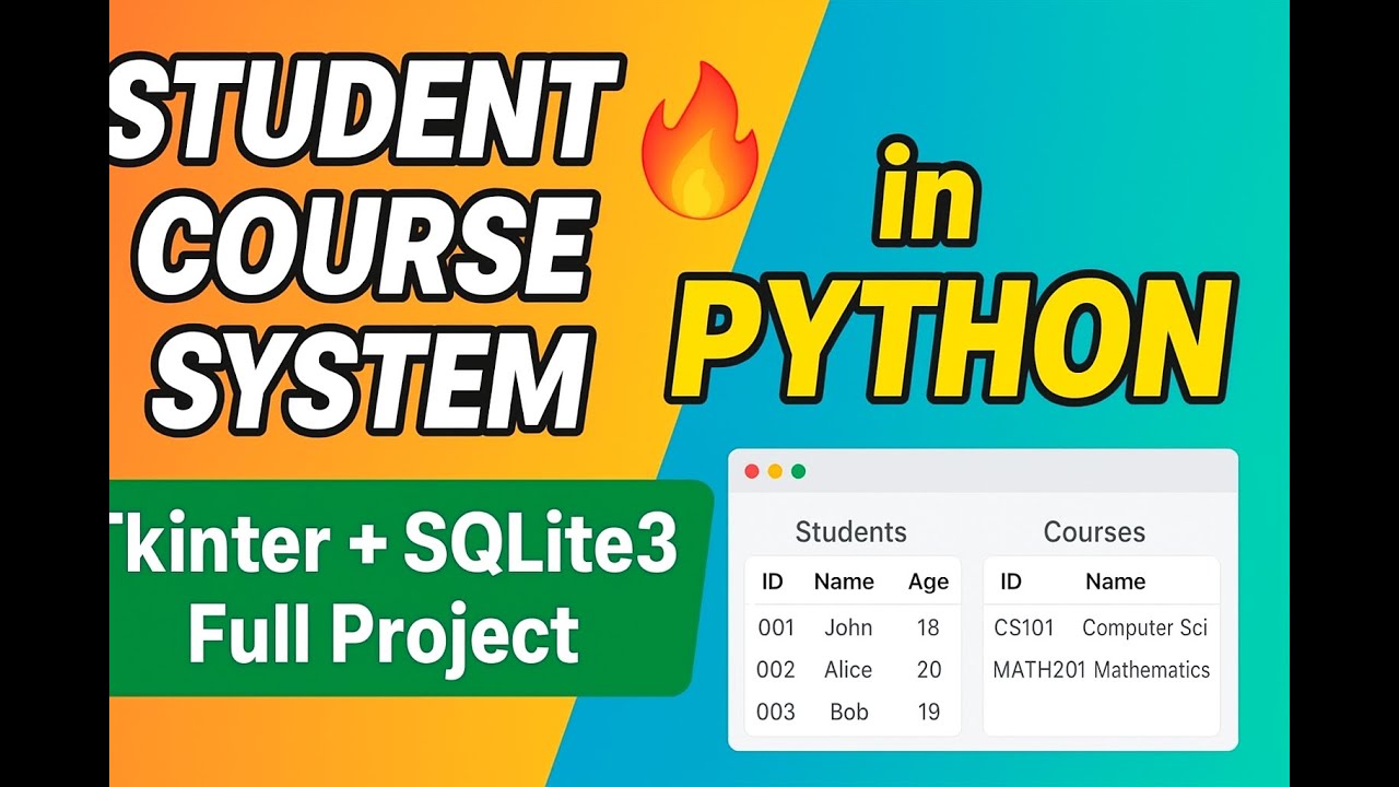 🎓 Student Course Management System in Python | Tkinter + SQLite3 Full Project with GUI & Chart