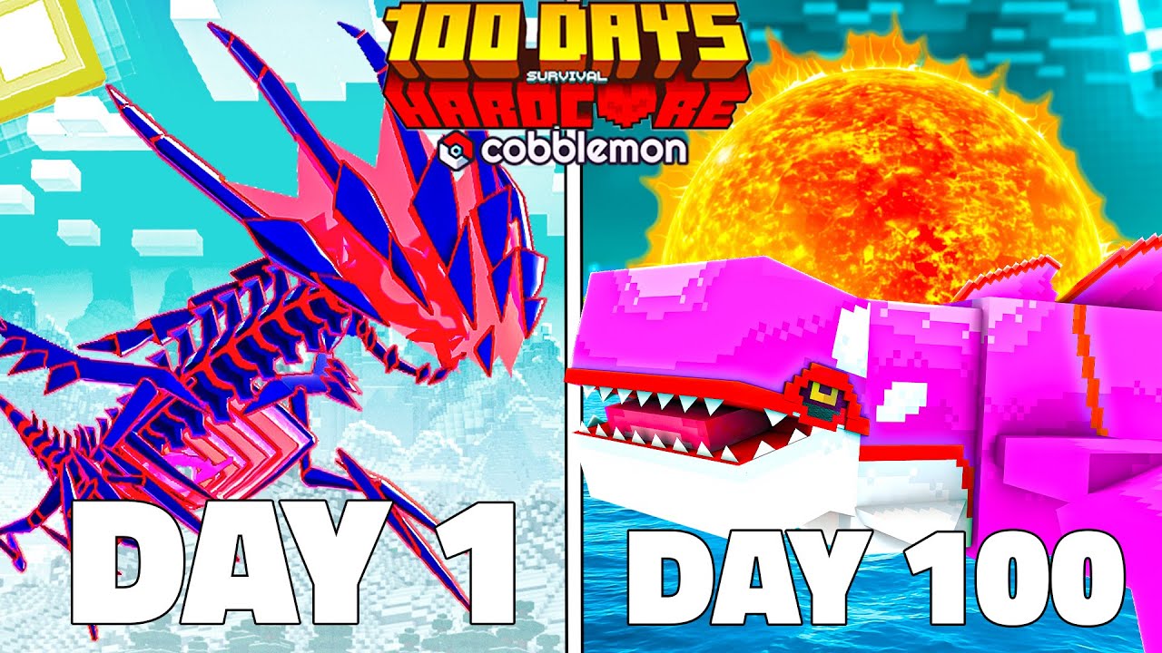I Survived 100 Days with Starter ETERNATUS in Cobblemon Minecraft!