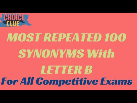 Synonyms in English Grammar || 100 Synonym Words with Letter B (2020)