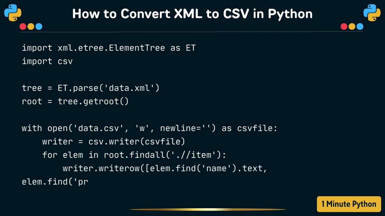 How to Convert XML to CSV in Python