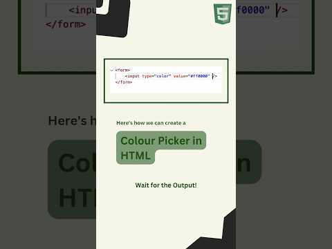 How to create a color picker in HTML? #shorts