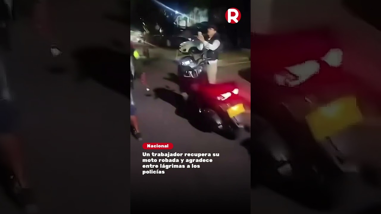 Domiciliario rompe en llanto al recuperar su moto robada gracias a la Policía en Valle de Aburrá
