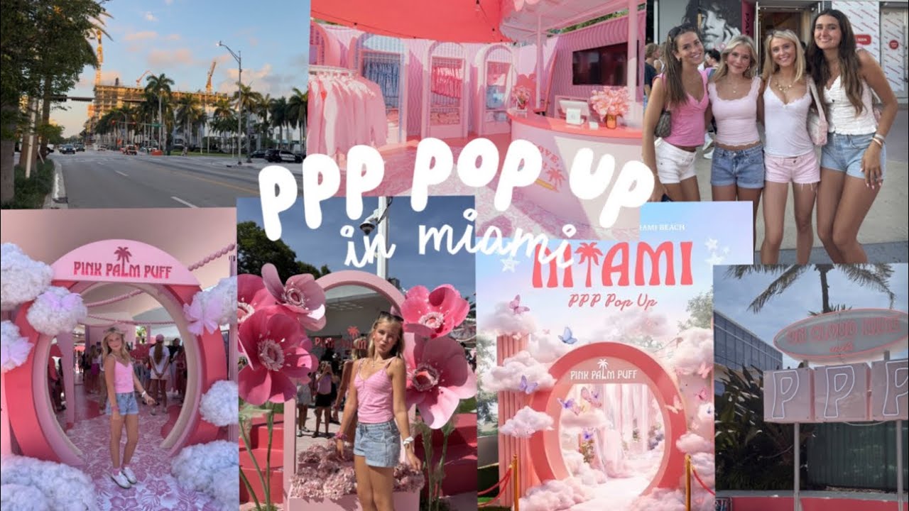 PINK PALM PUFF miami pop up vlog🌴🪽👙