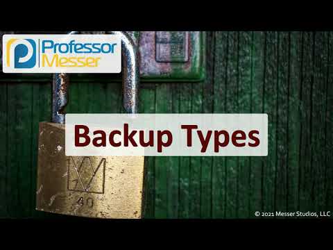 Backup Types - SY0-601 CompTIA Security+ : 2.5