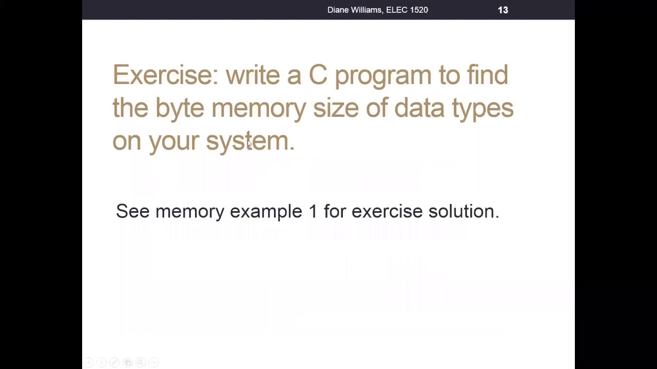 Pointers, part 1, memory