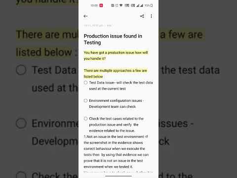Production Issue|Functional Testing interview question|Scenario based