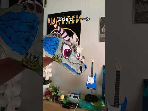 Duet with a mean/scary looking dragon #dragonpuppets #duet