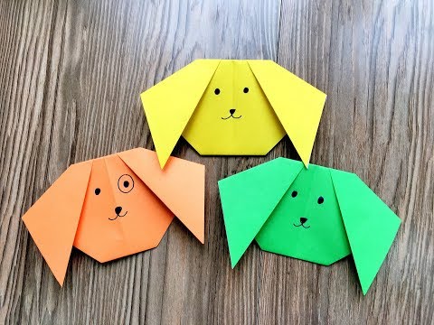 How to make a paper dog face I Origami dog