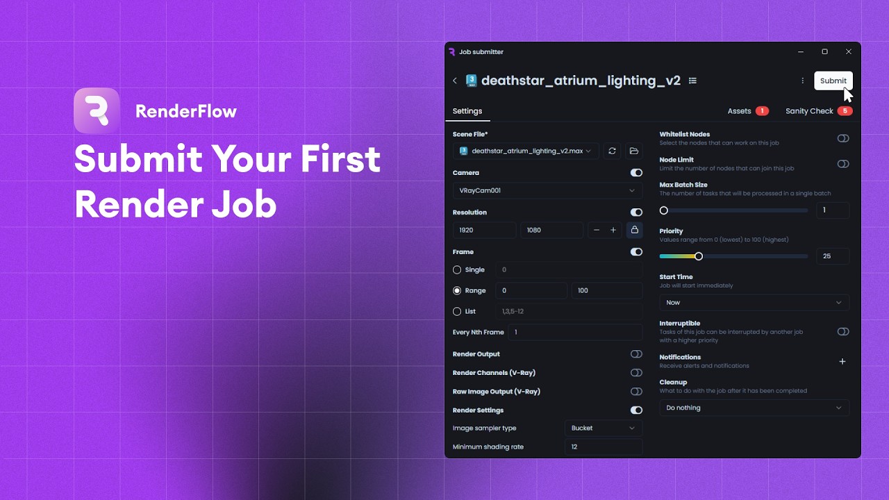 RenderFlow: Submit Your First Render Job