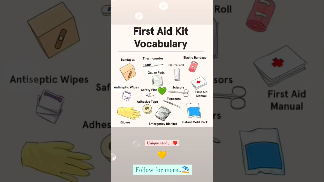 First Aid Kit..... ❤️ Vocabulary... unique study...💙