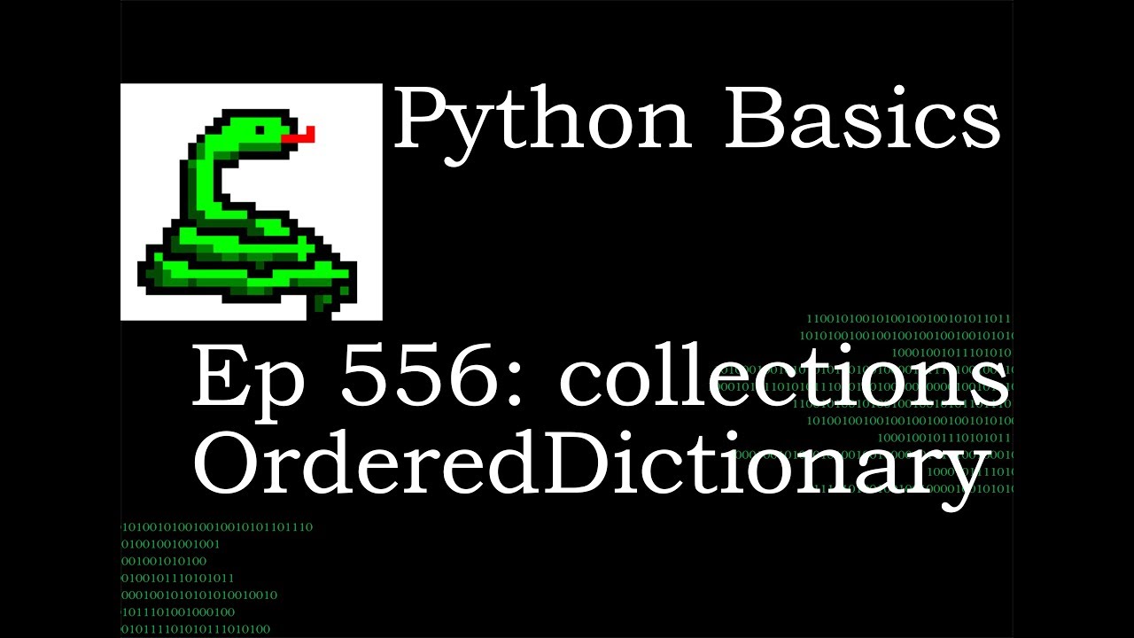 Python Basics Tutorial Collections OrderedDict Object