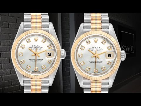 Rolex President Tridor White Yellow Rose Gold Diamond Ladies Watch 79179 | SwissWatchExpo