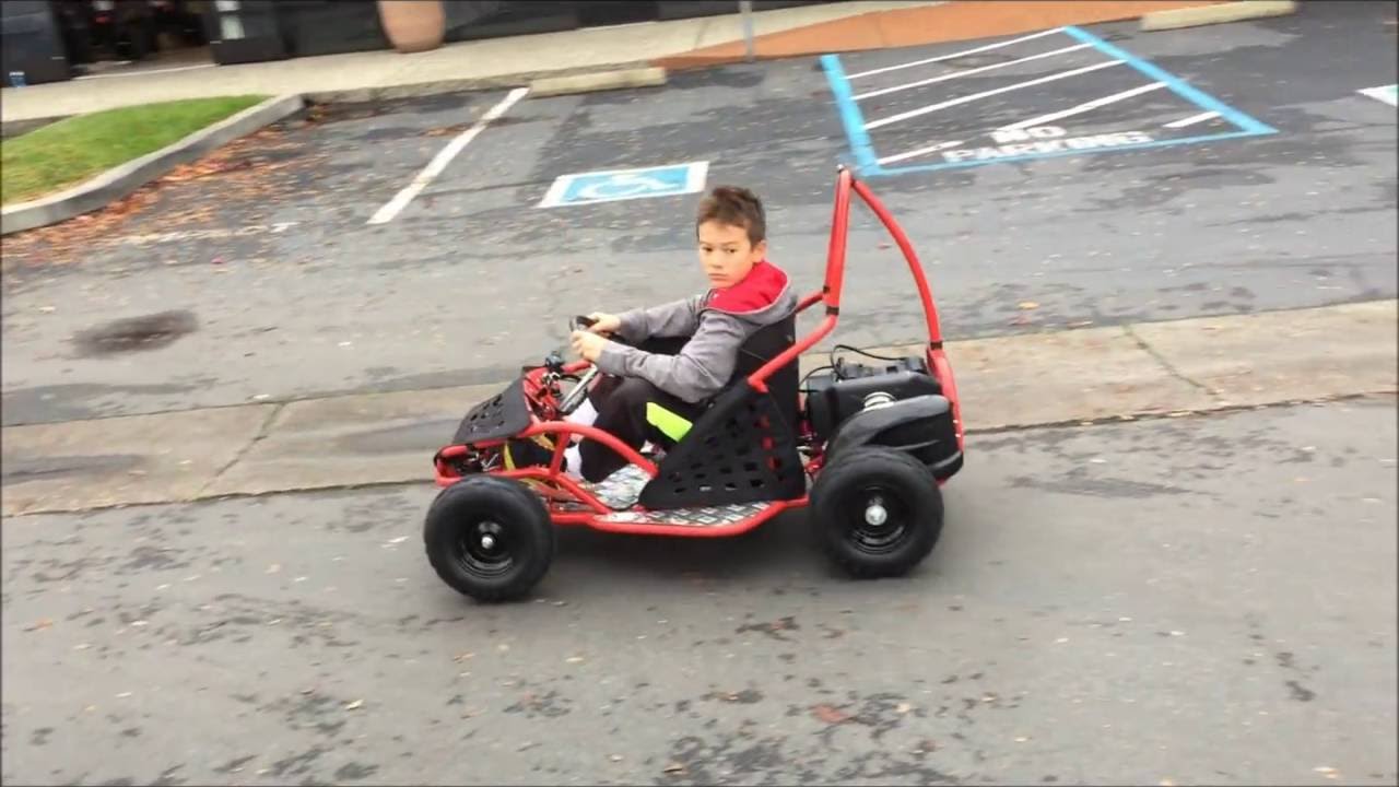 11 year old testing a Tao Tao Electric Go Kart EK80