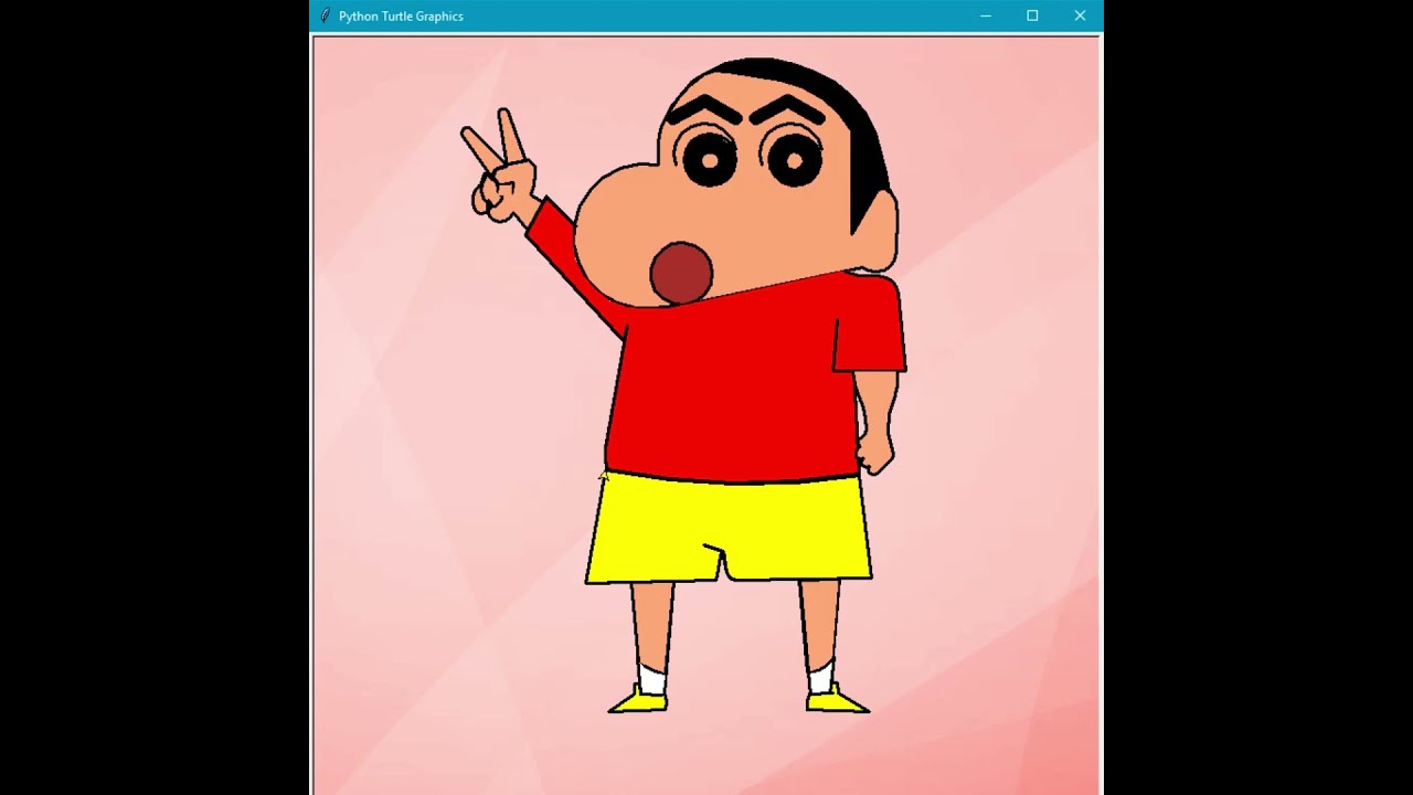 Shinchan drawing in Python turtle graphics