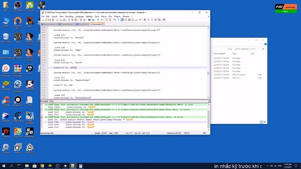 [TUT]hack mod file .smali android game defender2