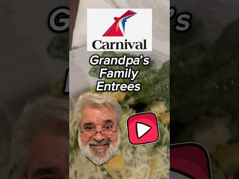 Grandpa's Entree for Dinner #carnivalcruise @Carnival #grandpa #cruise #cruisefood #food