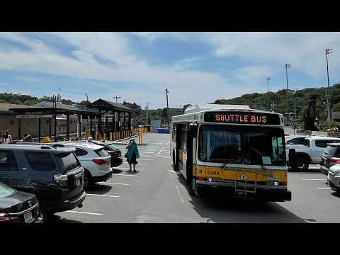 ICONIC MBTA bus making a hard turn!