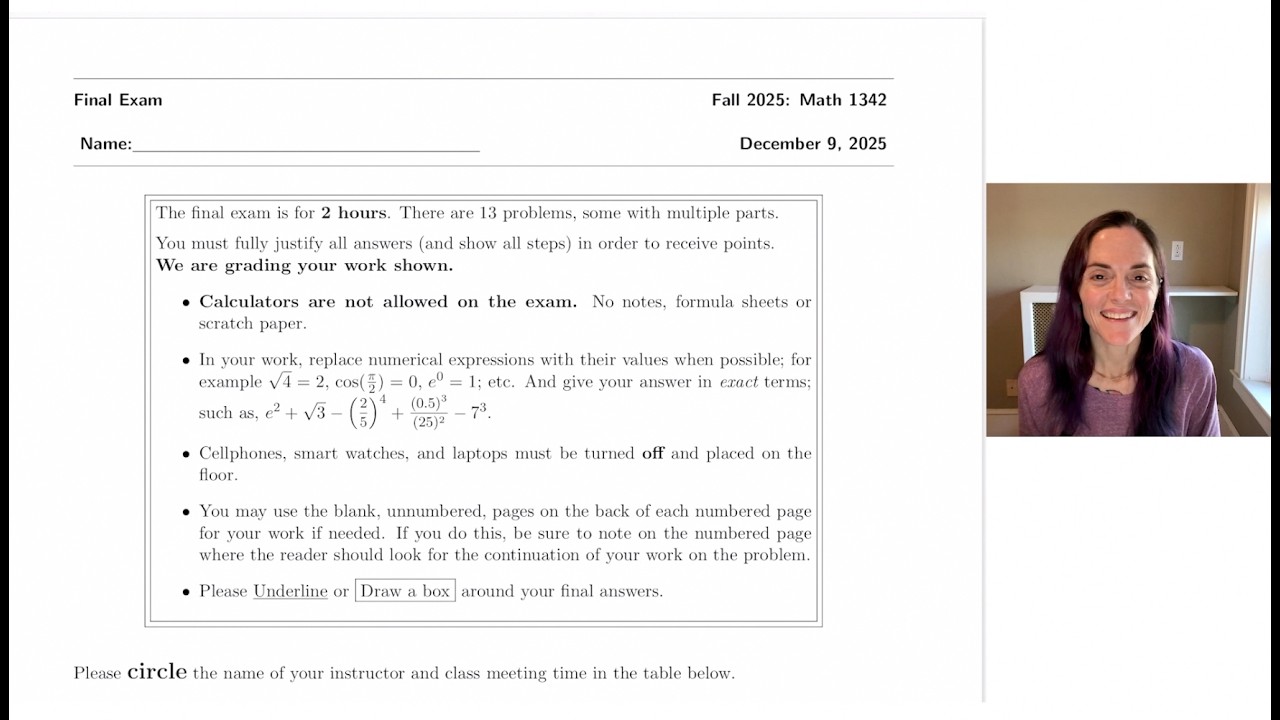 Calculus II: Final Exam Review