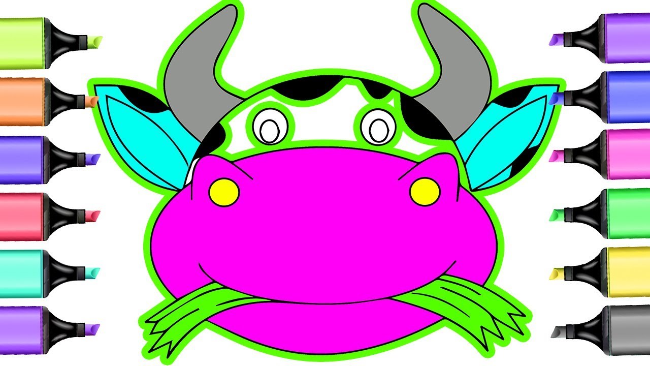 cow mask to coloring pages | joker-mask Book Coloring | bé tập vẽ con bò và mặt hề