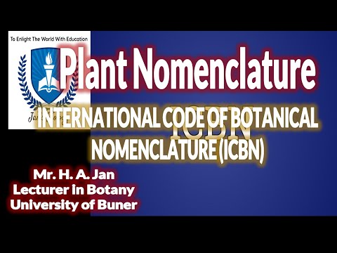 INTERNATIONAL CODE OF BOTANICAL NOMENCLATURE (ICBN)