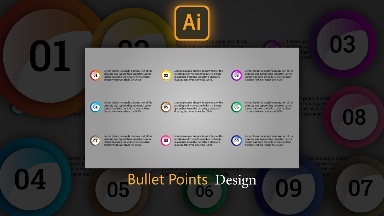 How To Create Bullet Point | Vector Colorful Bullet Point | Adobe Illustrator