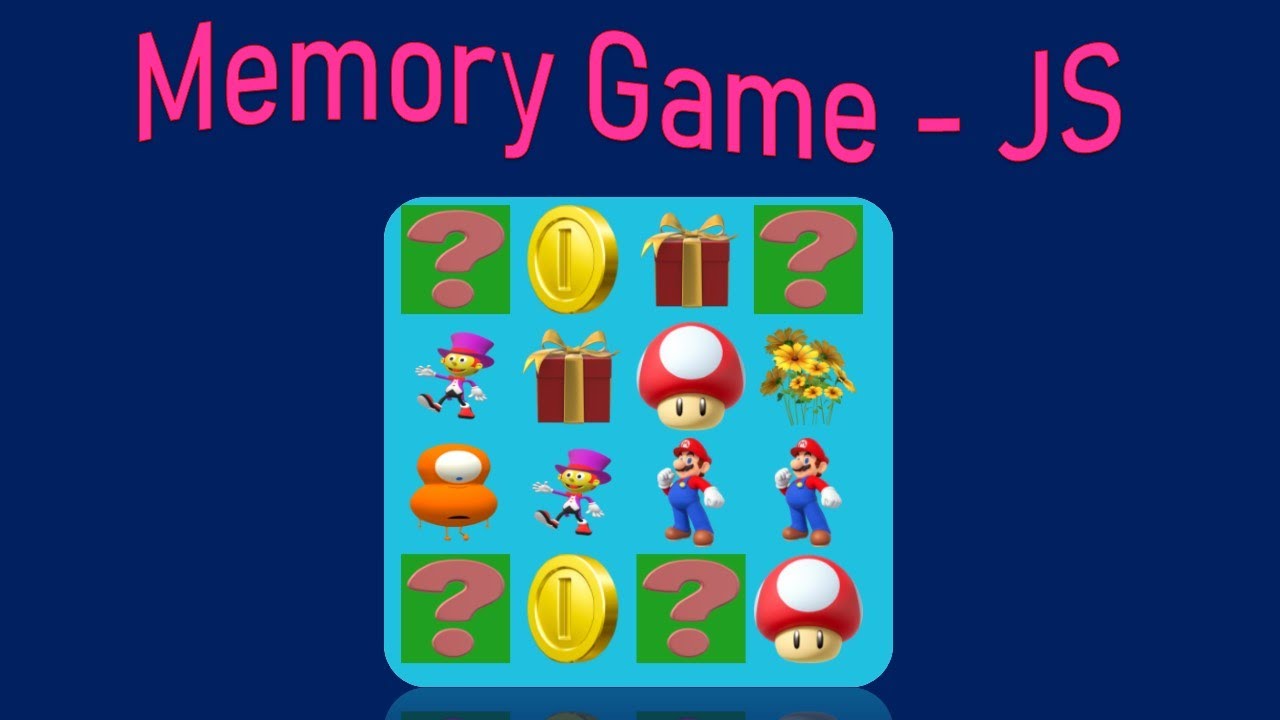 Memory Card game using HTML, CSS, JavaScript - Easy project