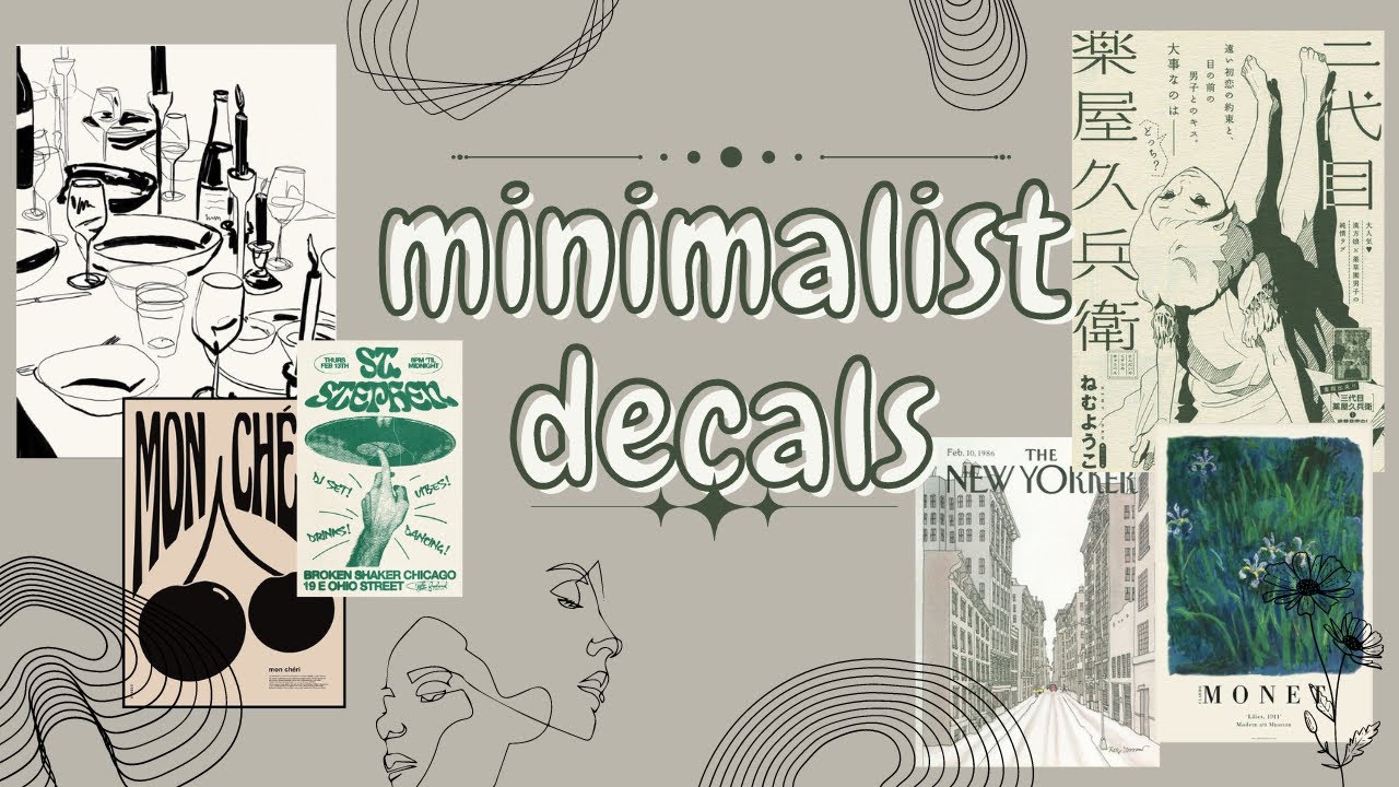 Minimalist modern vintage aesthetic decals for Berry Avenue, Bloxburg,(luvAxkiwi)(Roblox)(Bloxburg)