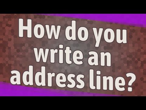 How do you write an address line?