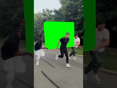 MrBeast, Logan Paul, and KSI running with the LUNCHLY Box meme - Green Screen