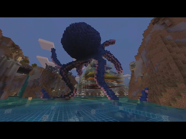 3D Pixel Art - Sea Monster, Kraken, Octopus Minecraft Map