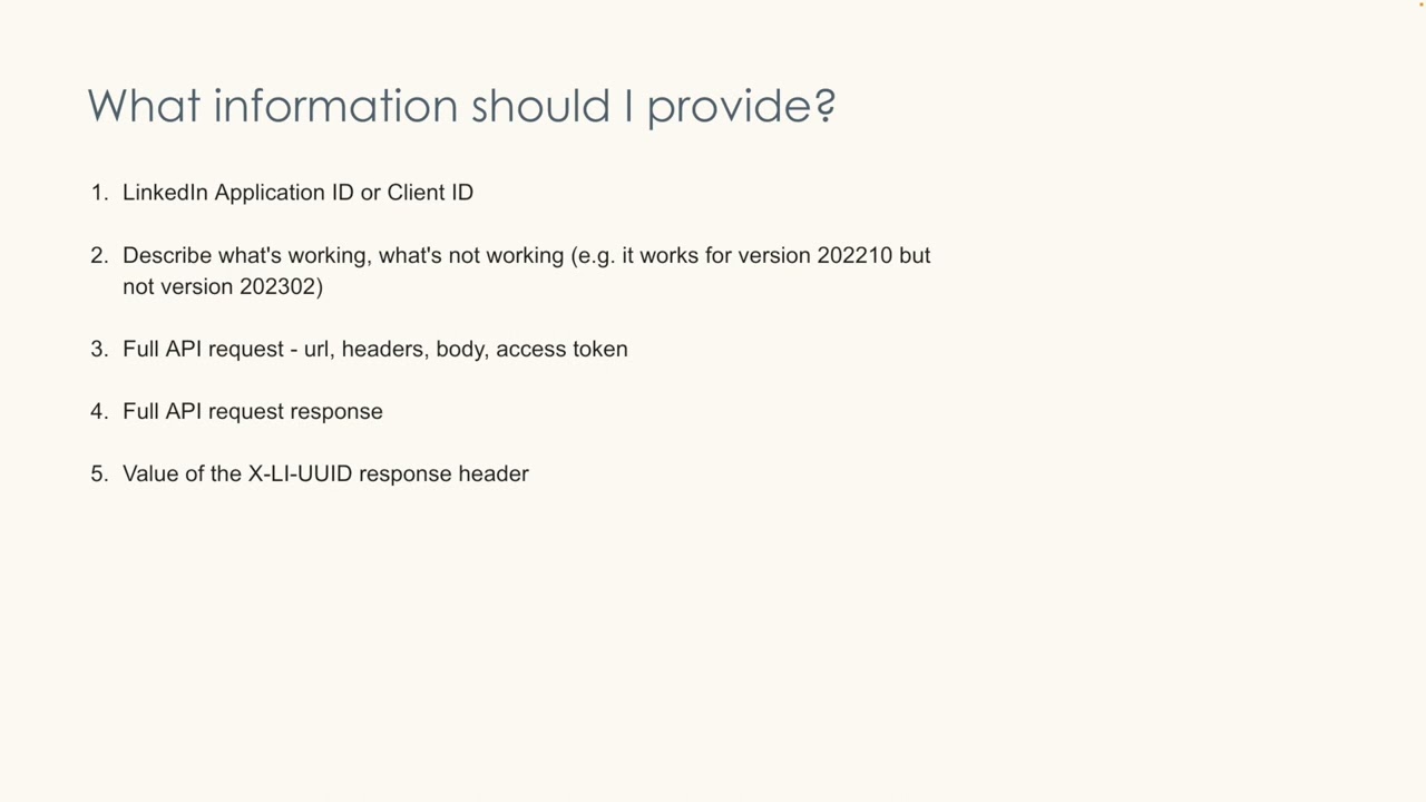 Best Practices - Working With the API Support Team