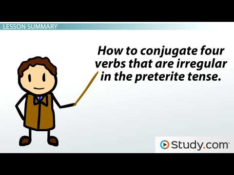 Preterite conjunctions of some common verbs in spanish