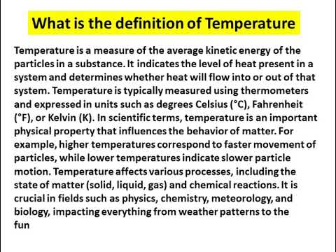 what is the definition of temperature